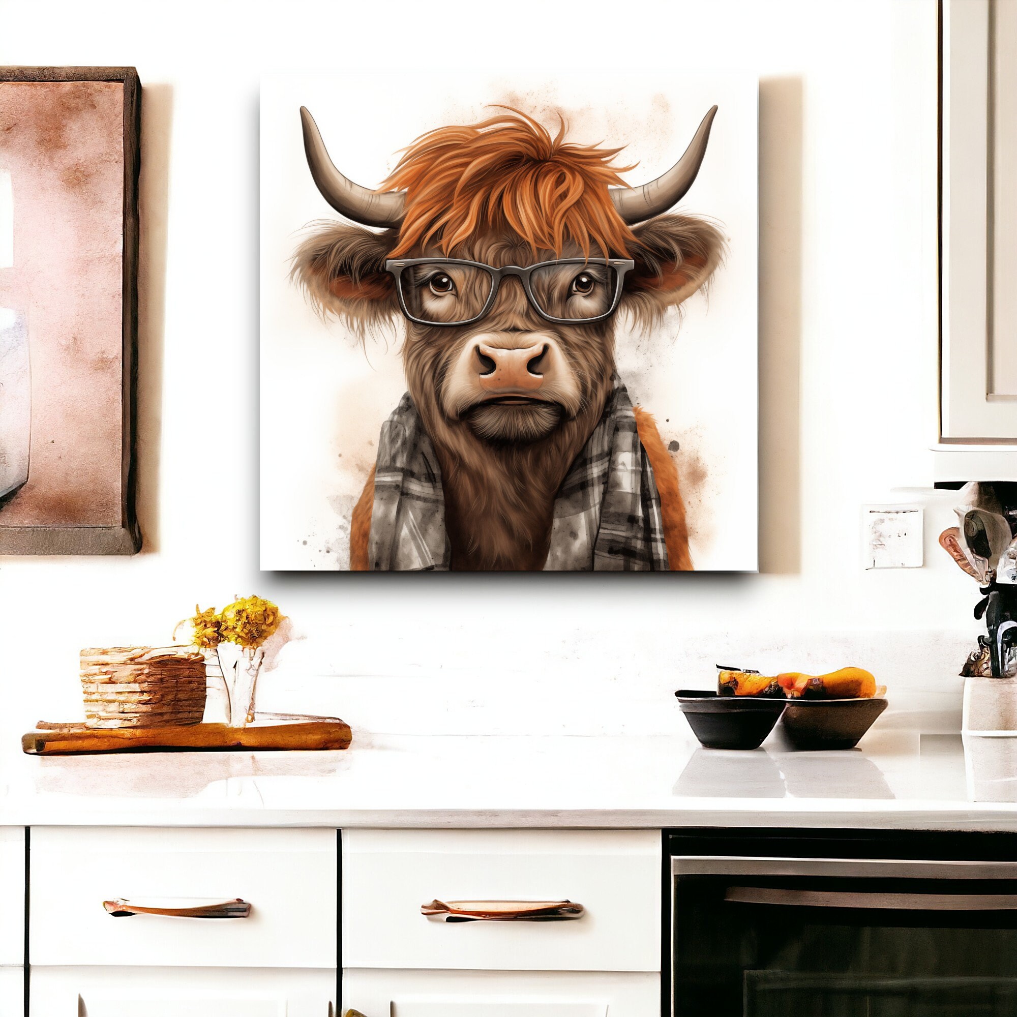 Urban Farm Boho Highland Cow Highland Cow Art Highland Cow Print Baby ...