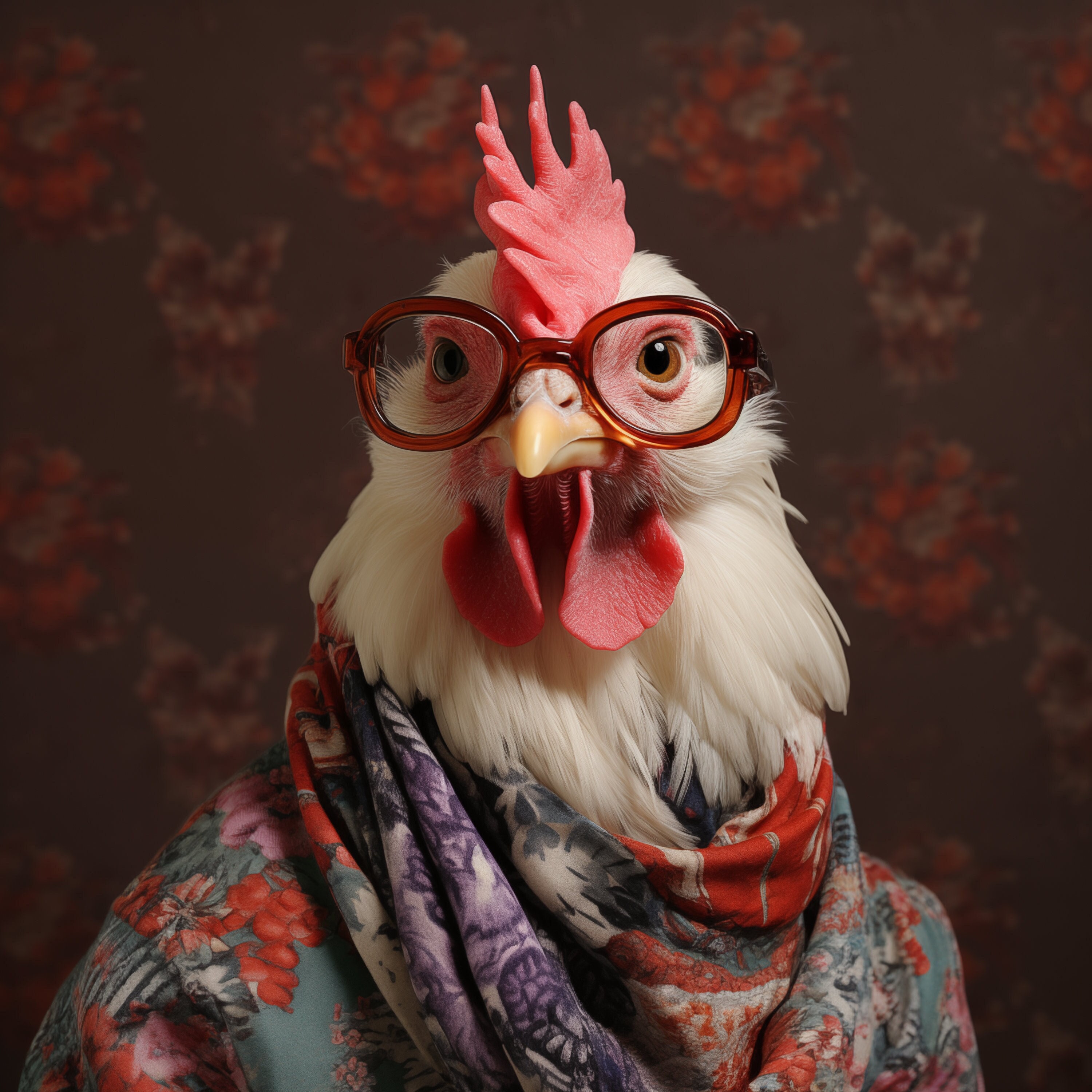 Urban Farm Chicken Victorian | Chicken Portrait | Chicken Print ...