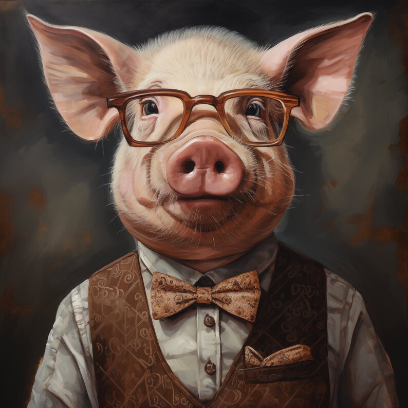 Urban Farm Pig | Cute Pig | Animal Portrait Victorian | Animal With ...