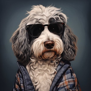 Urban Farm Sheepadoodle Art | Sheepadoodle Print | Sheep Dog Wall Art ...