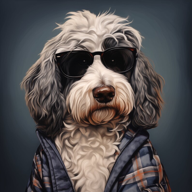Urban Farm Sheepadoodle Art | Sheepadoodle Print | Sheep Dog Wall Art ...