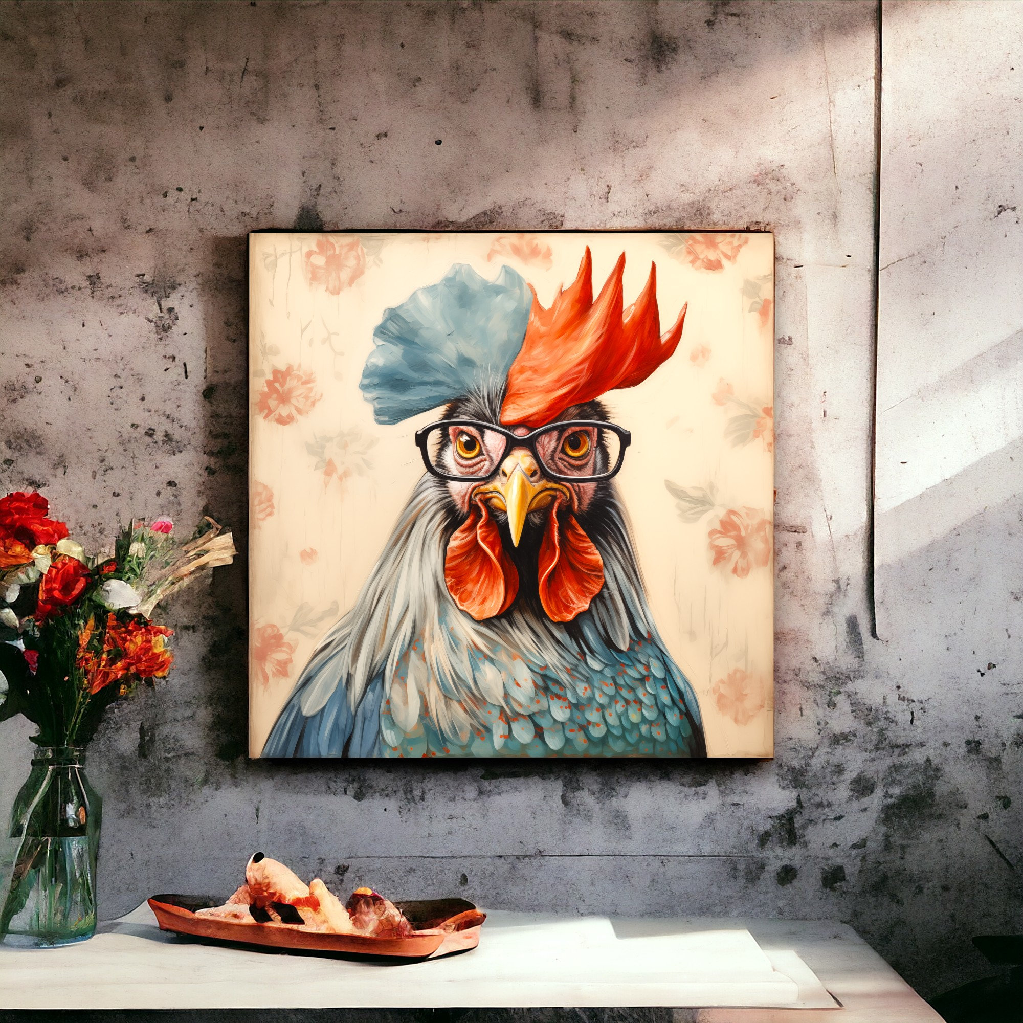 Urban Farm Chicken Wall Art Print Whimsical Chicken Art Victorian ...