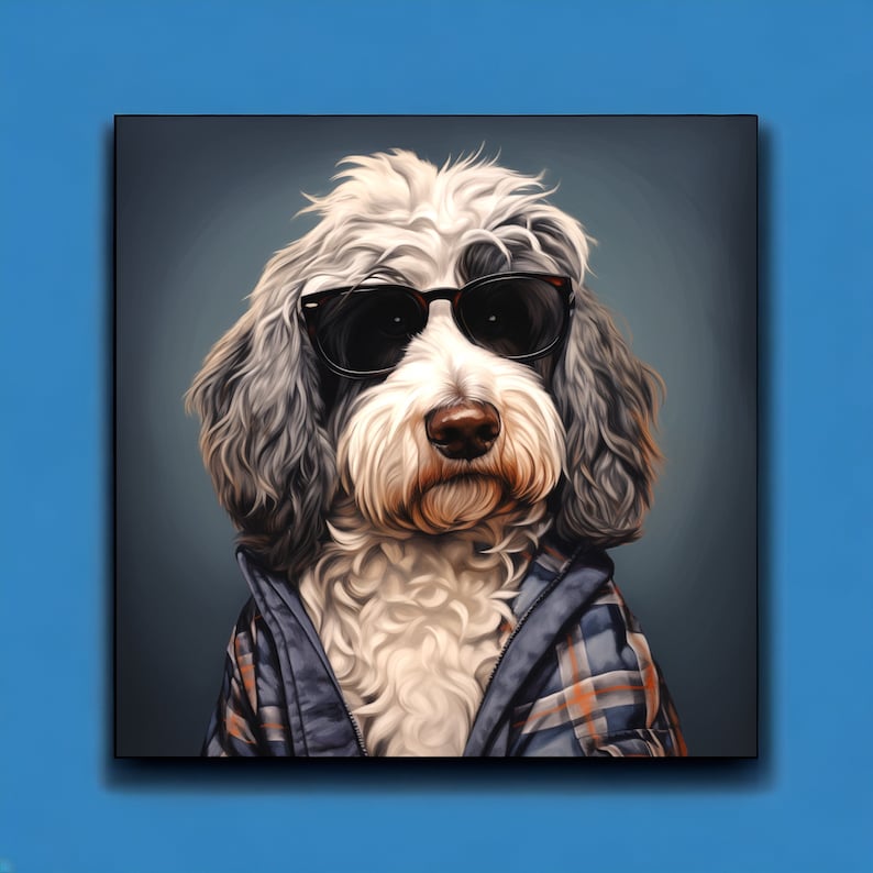 Urban Farm Sheepadoodle Art | Sheepadoodle Print | Sheep Dog Wall Art ...