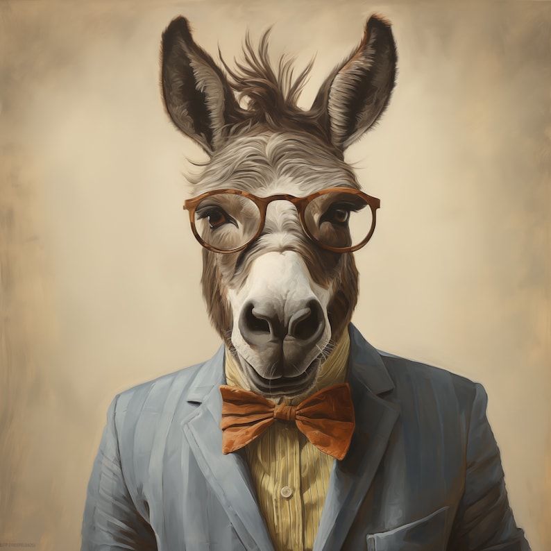 Urban Farm Donkey Art | Donkey Print | Donkey Wall Art | Donkey Gift ...