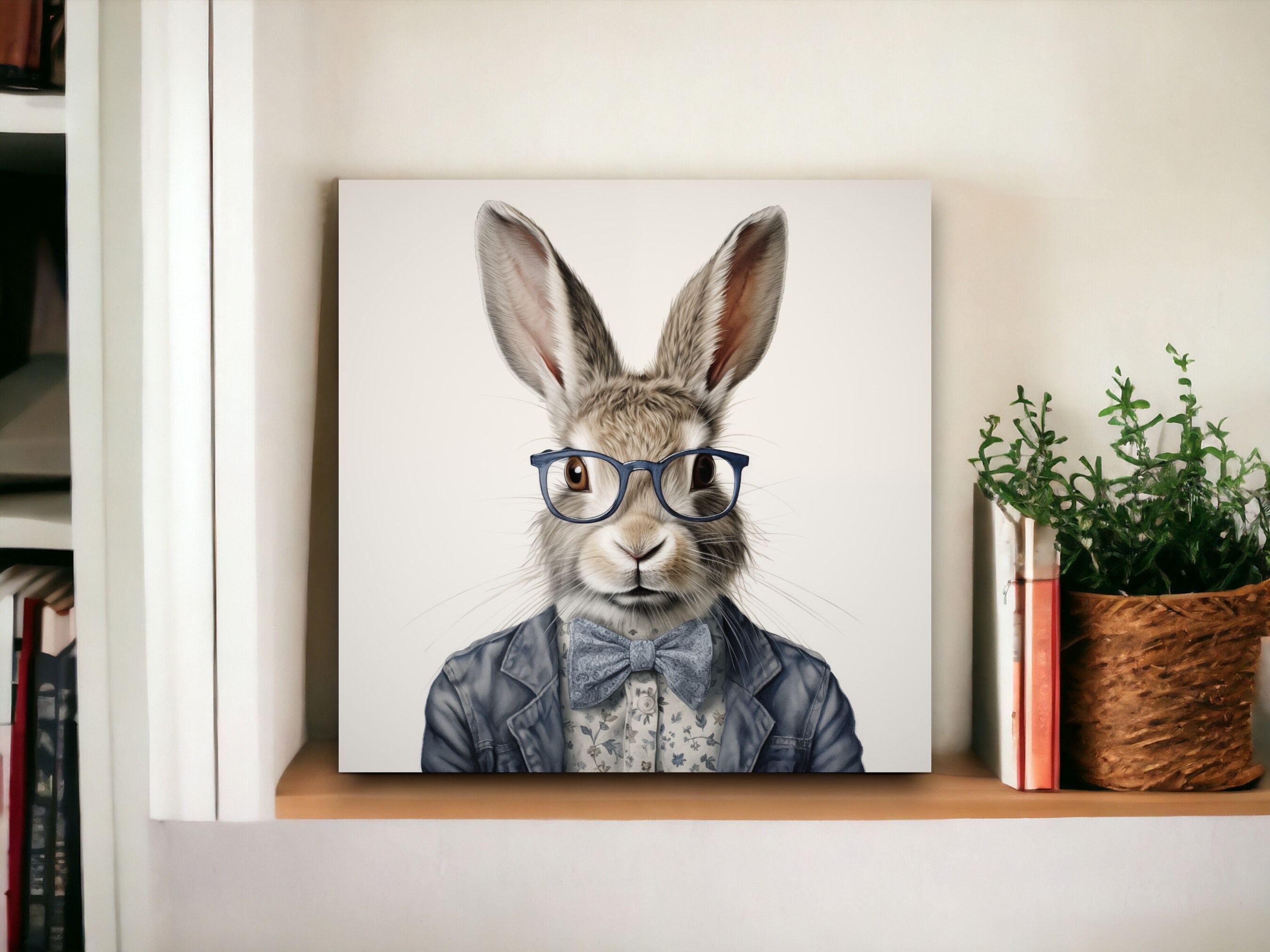 Urban Farm Rabbit Print | Bunny Portrait | Cute Bunny Print | Victorian ...