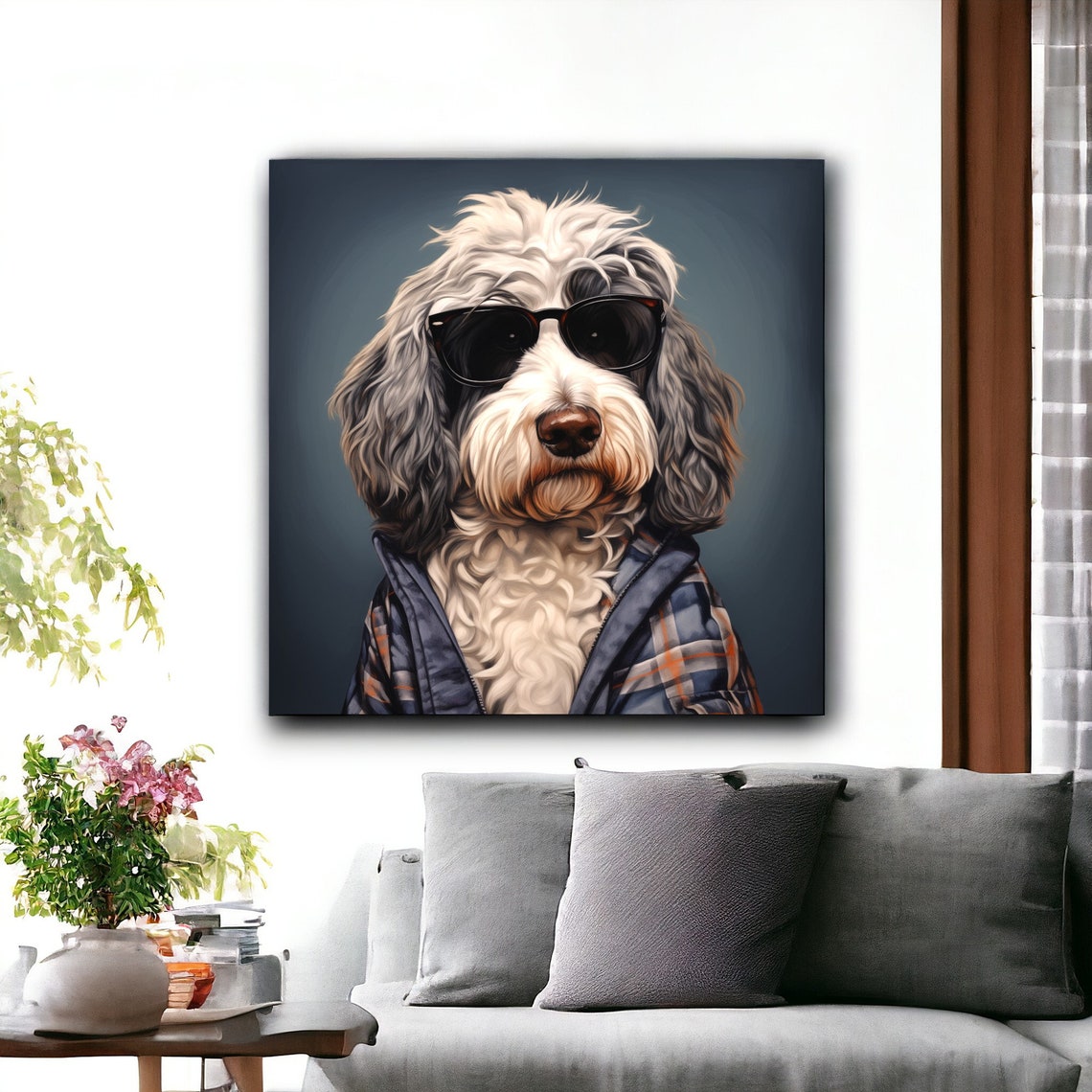 Urban Farm Sheepadoodle Art | Sheepadoodle Print | Sheep Dog Wall Art ...