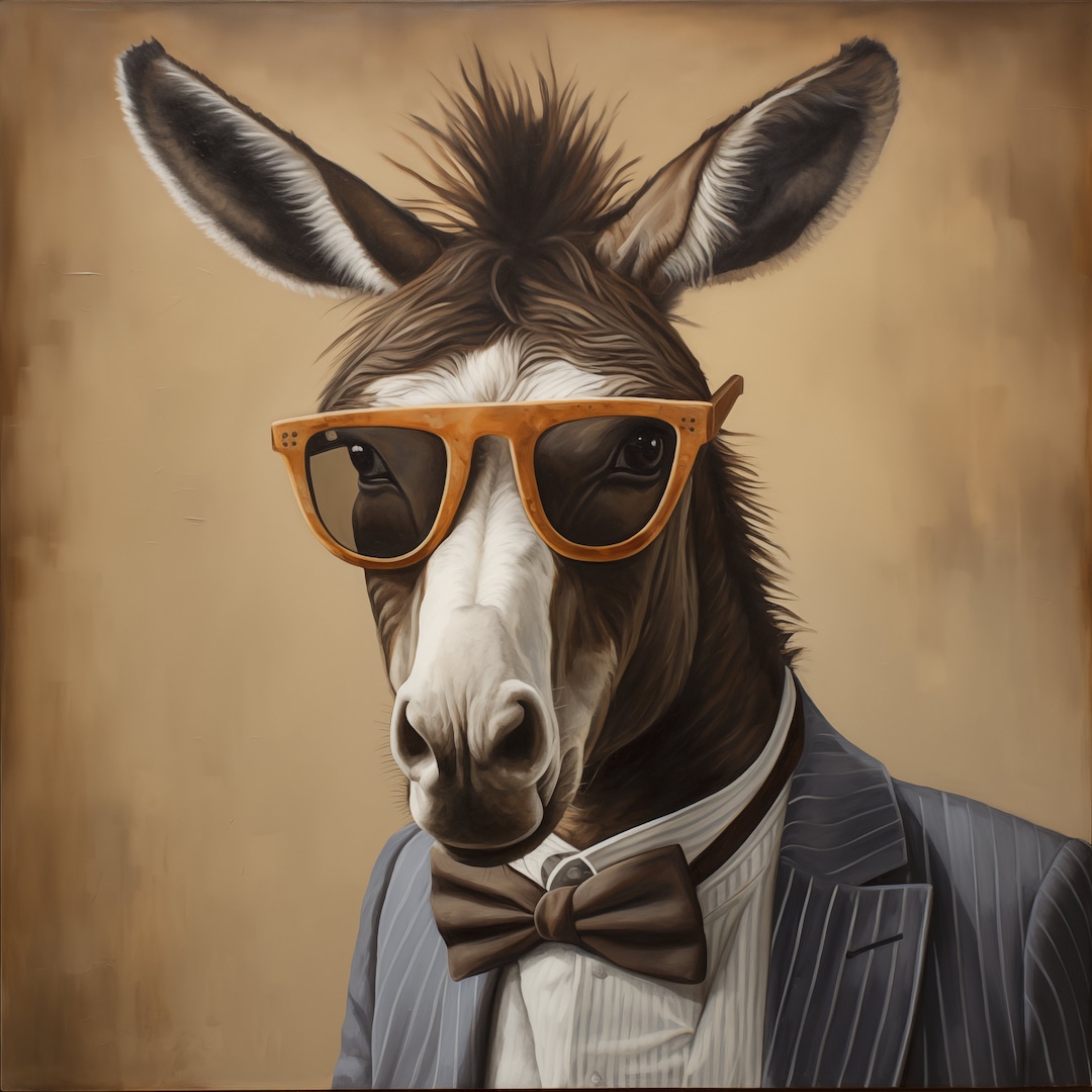 Urban Farm Donkey With Sunglasses | Donkey Print | Donkey Wall Art ...