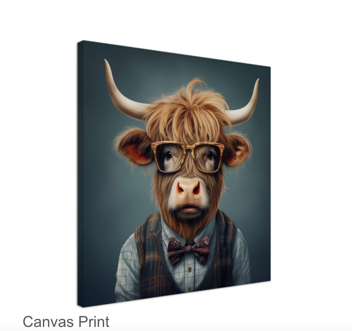 Urban Farm Highland Cow Print Highland Cow Artwork Highland Cow Animal ...