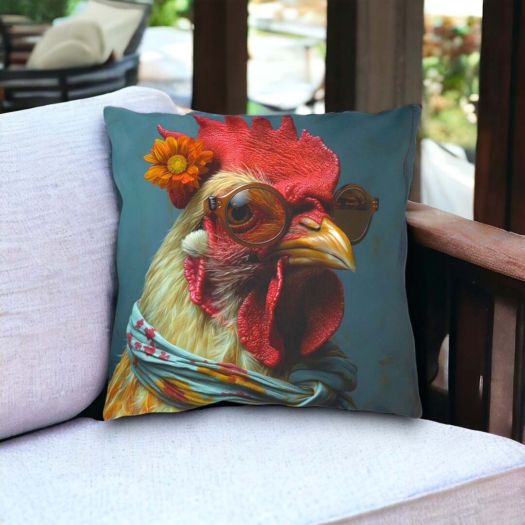 Chicken Pillows Chicken Garden Decor Outdoor Chicken Pillows Outdoor ...