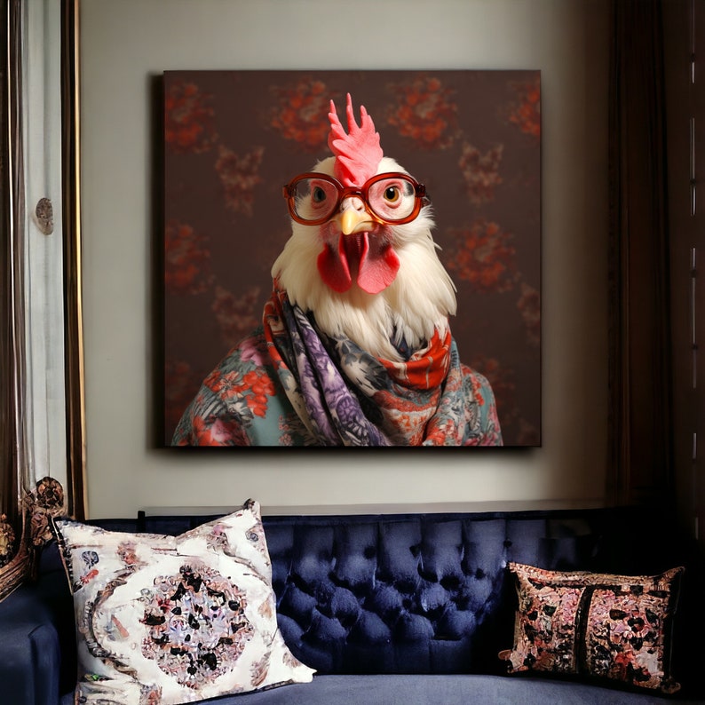 Urban Farm Chicken Victorian | Chicken Portrait | Chicken Print ...