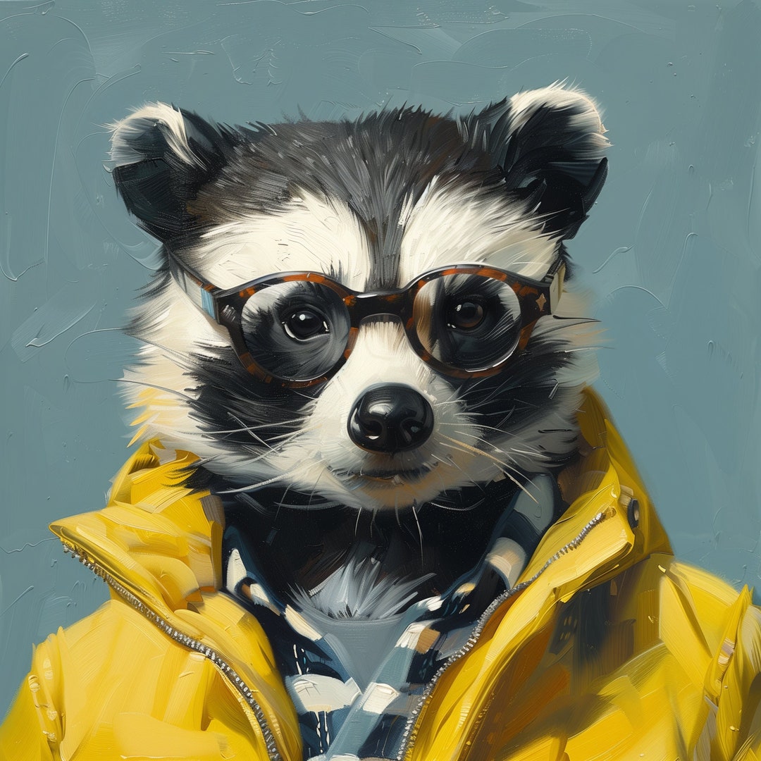 Urban Farm Badger Art | American Badger | Badger Watercolor | Badger ...