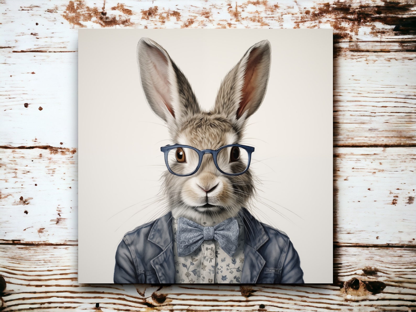 Urban Farm Rabbit Print | Bunny Portrait | Cute Bunny Print | Victorian ...