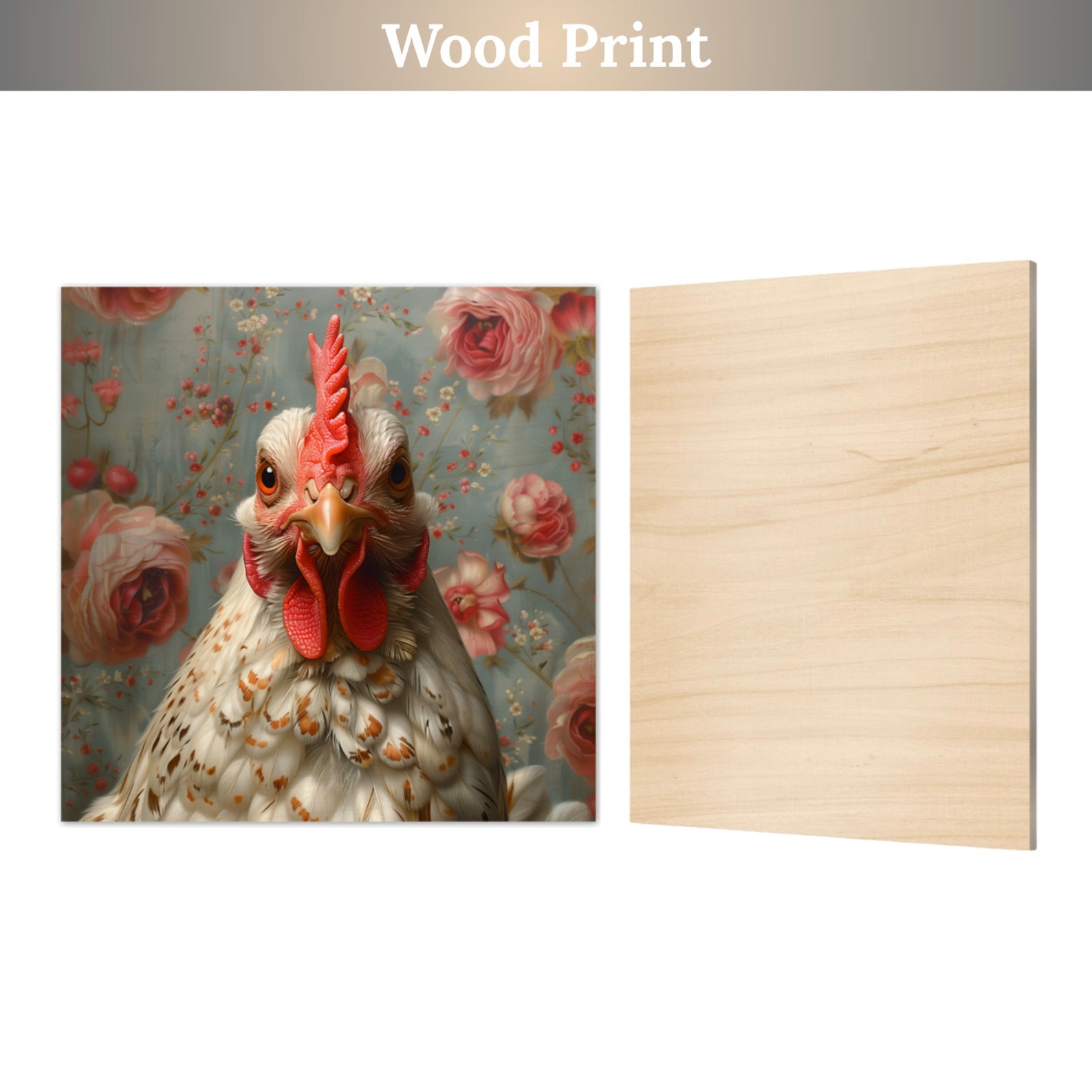 Urban Farm Chicken Wall Art Print | Americana Hen | Chicken Portrait ...