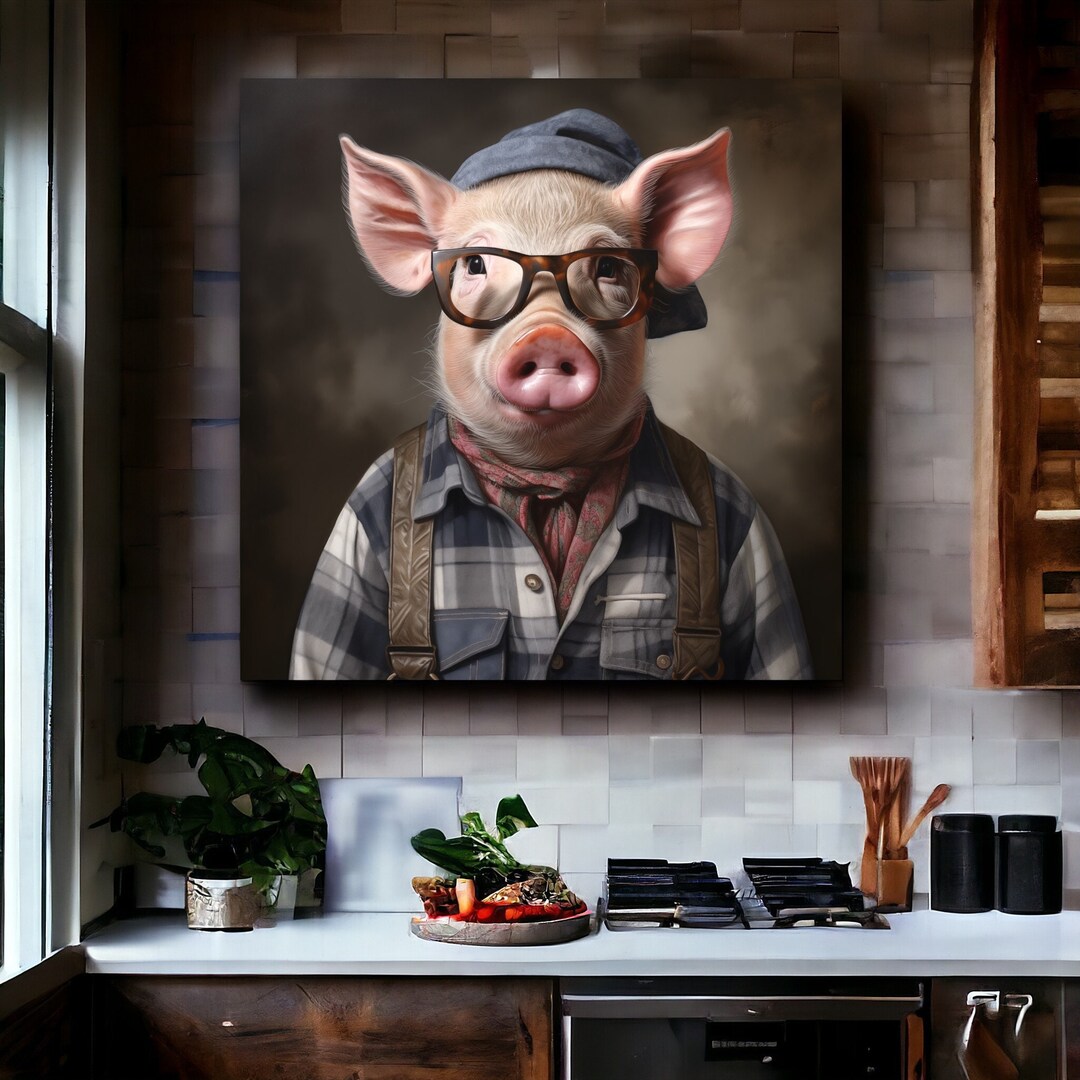 Urban Farm Pig Print | Cute Pig | Pig Art for Pig Lovers | Colorful ...