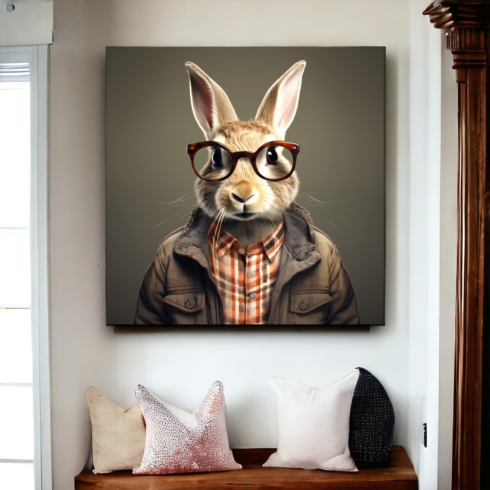 Urban Farm Rabbit Print | Cute Bunny Print | Bunny Portrait | Colorful ...