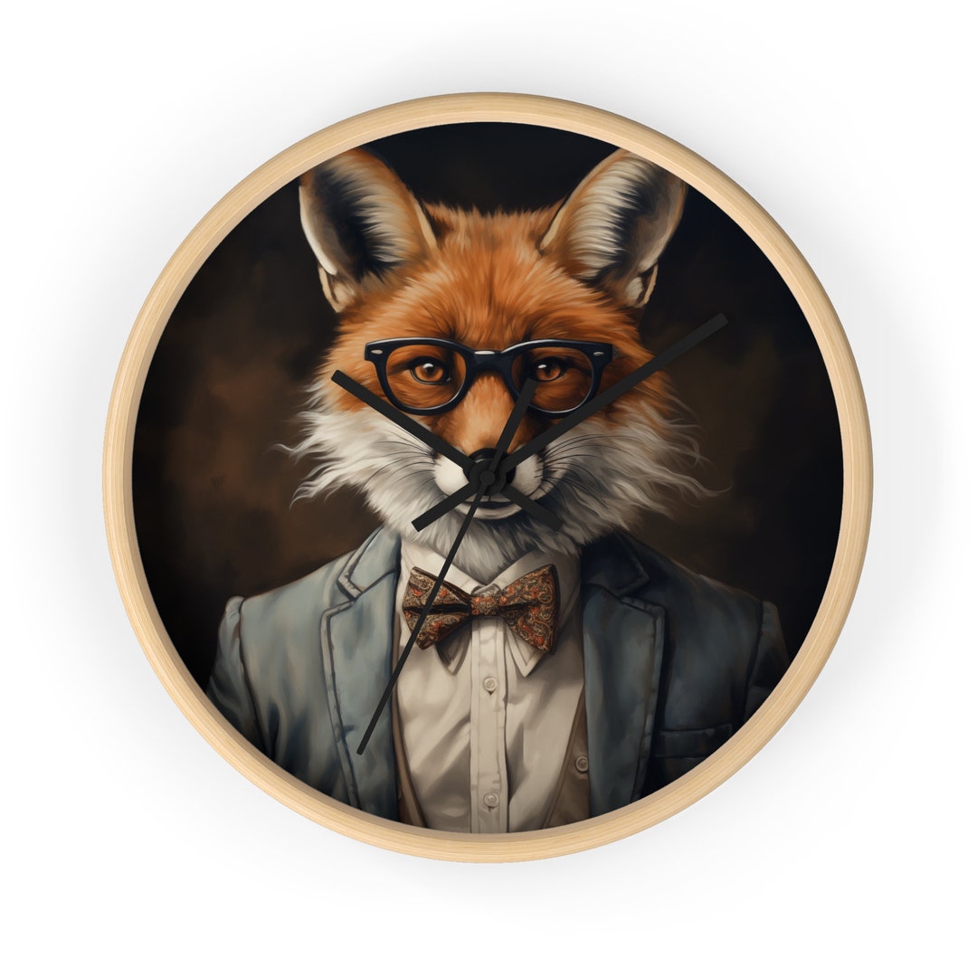 Fox Clock Fox Wall Clock Fox Wall Decor Fox Home Decor Fox Decor Fox ...