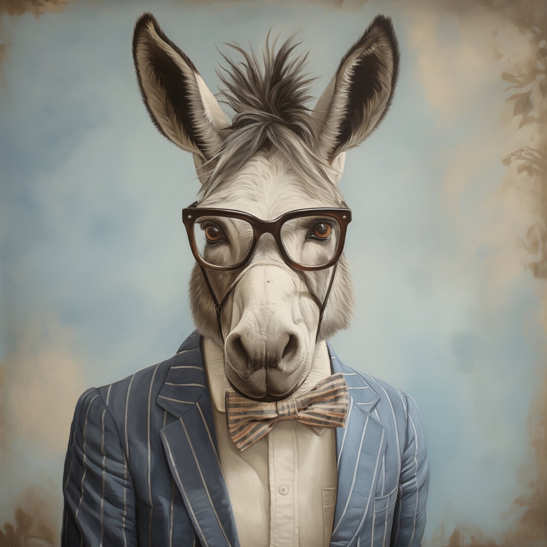 Urban Farm Donkey Wall Art | Donkey Print | Cute Donkey | Donkey Gift ...