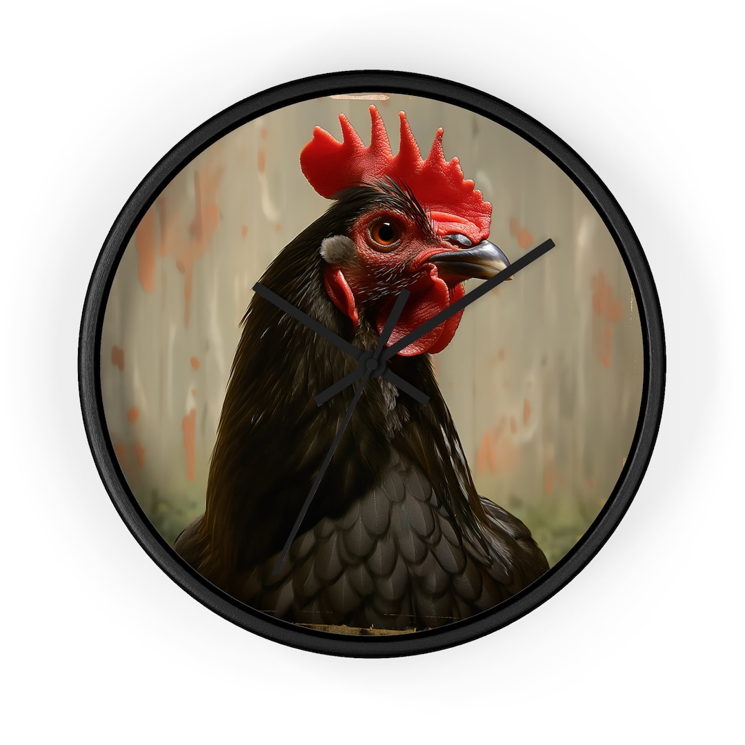 Chicken Wall Clock Chicken Clock Chicken Kitchen Clock Chicken Wall ...
