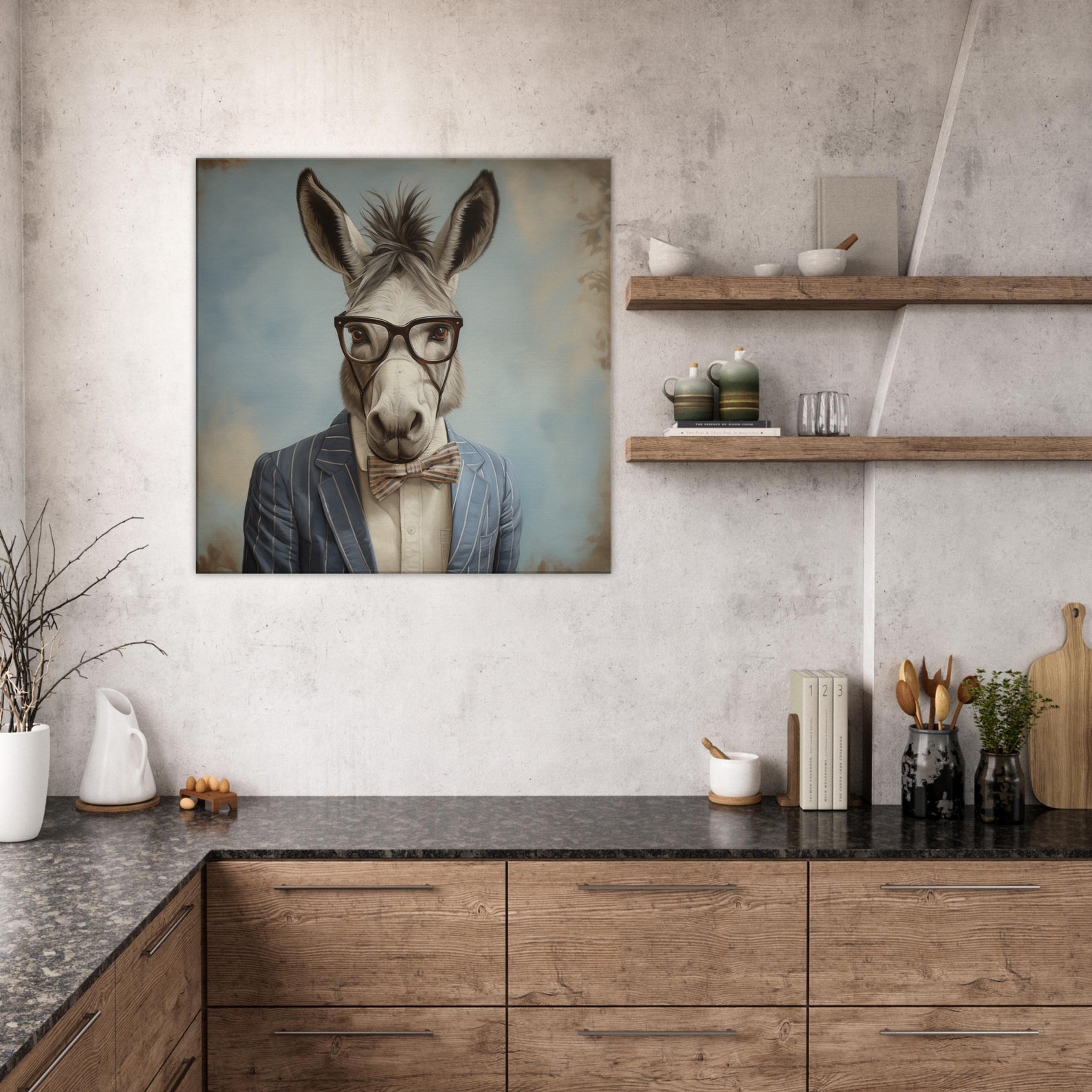 Urban Farm Donkey Wall Art | Donkey Print | Cute Donkey | Donkey Gift ...