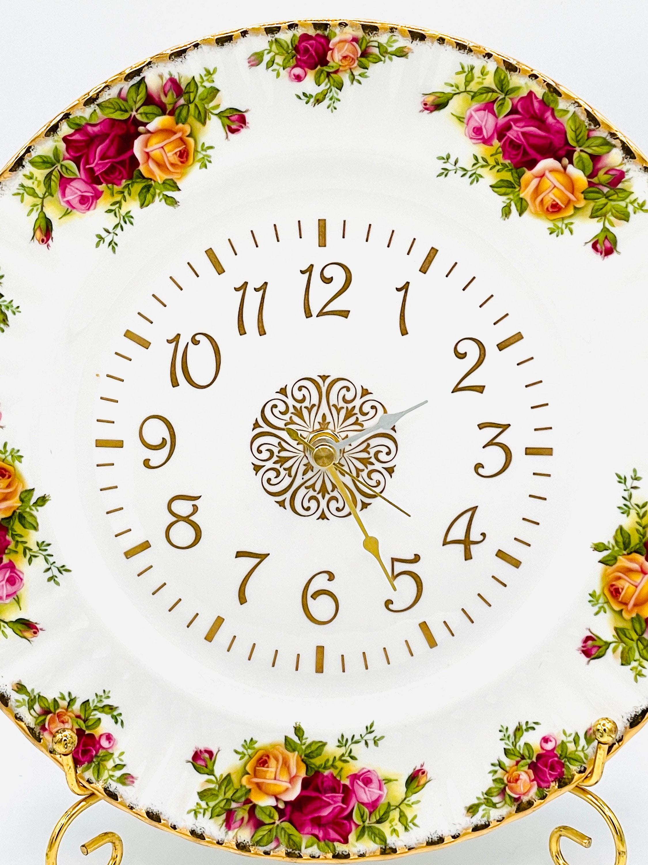 Royal Albert, Country Roses, 1 Large and 1 Small Saucer Clock, Vintage ...