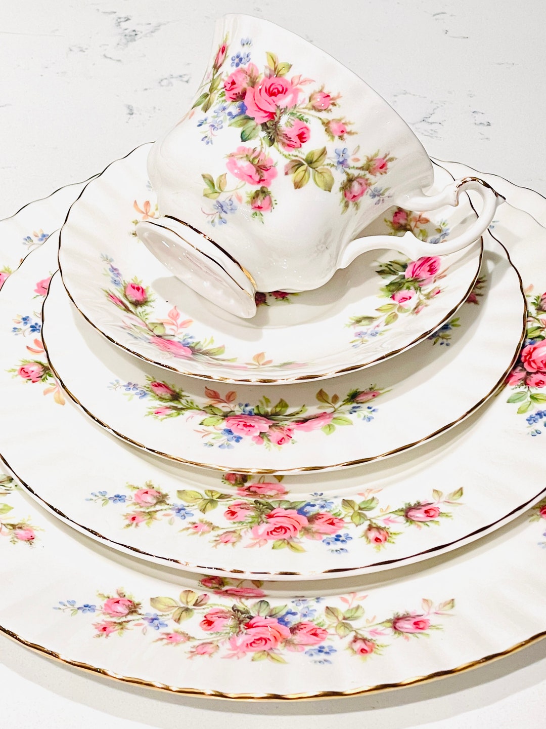 Moss Rose, Royal Albert, 5 Piece Dinner Sets, Individual Pieces ...