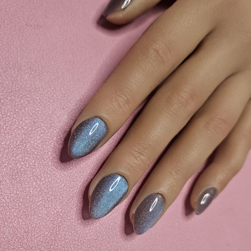 Nail Cat Eyes Blue - Etsy UK