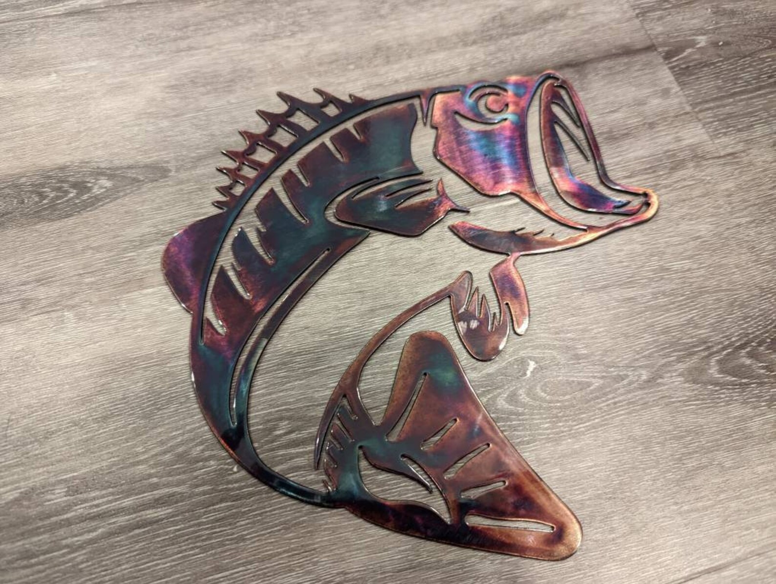 Jumping Bass Fish Metal Art With Colorful Patinas - Etsy