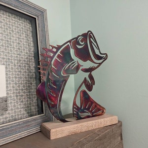 Jumping Bass Fish Metal Art With Colorful Patinas - Etsy