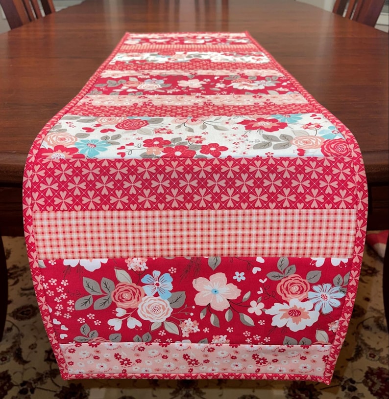 PDF Quilt-as-you-go 12"x42" Easy Quilted Table Runner Pattern Instant ...