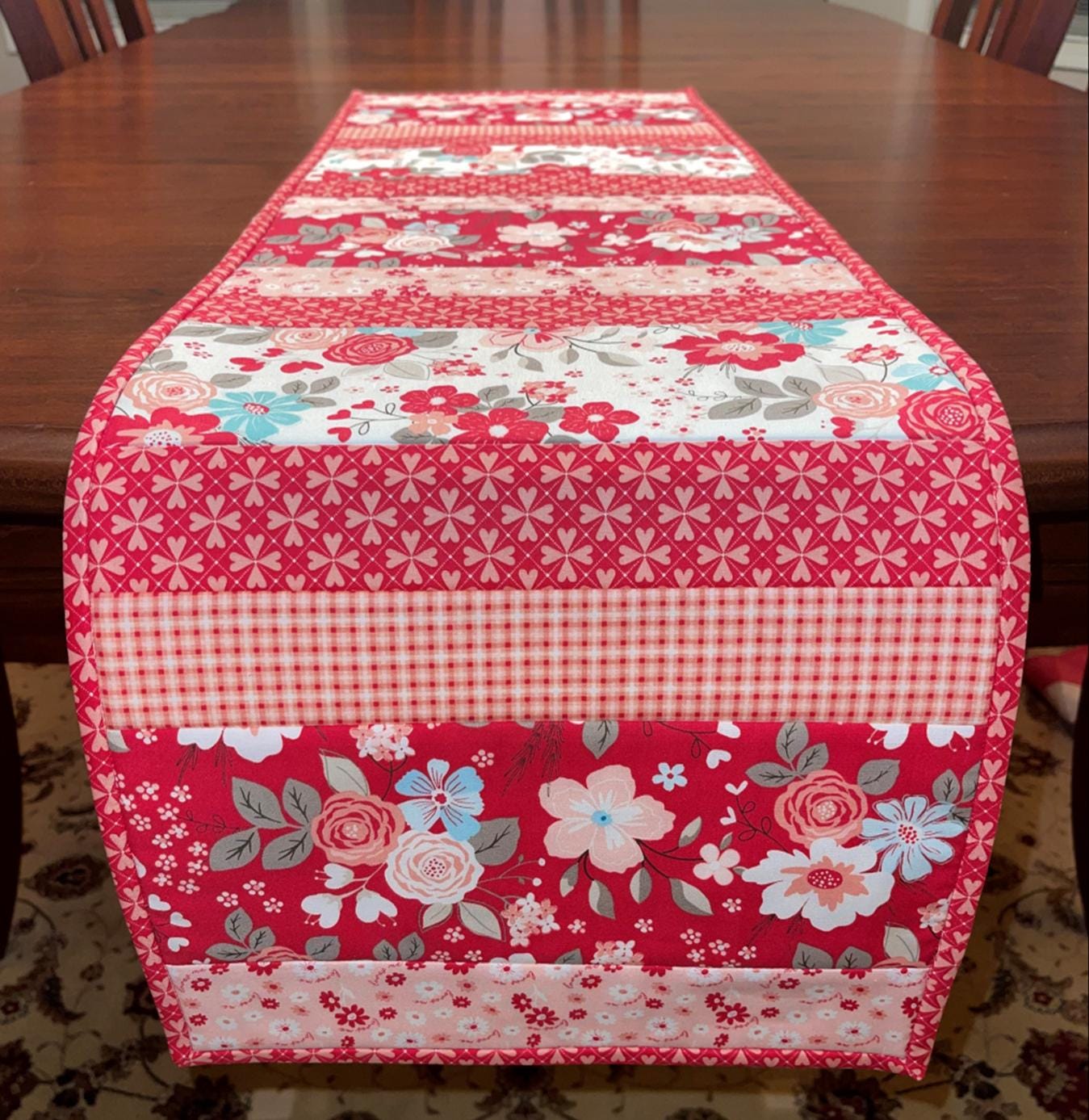 PDF Quilt-as-you-go 12"x42" Easy Quilted Table Runner Pattern Instant ...