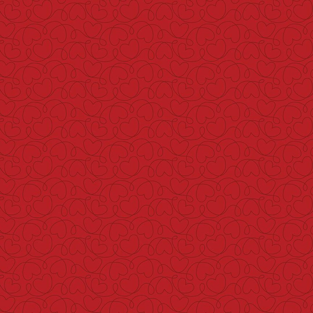 Sew in Love - Tonal Red | Cotton Valentine Fabric by Dani Mogstad for ...