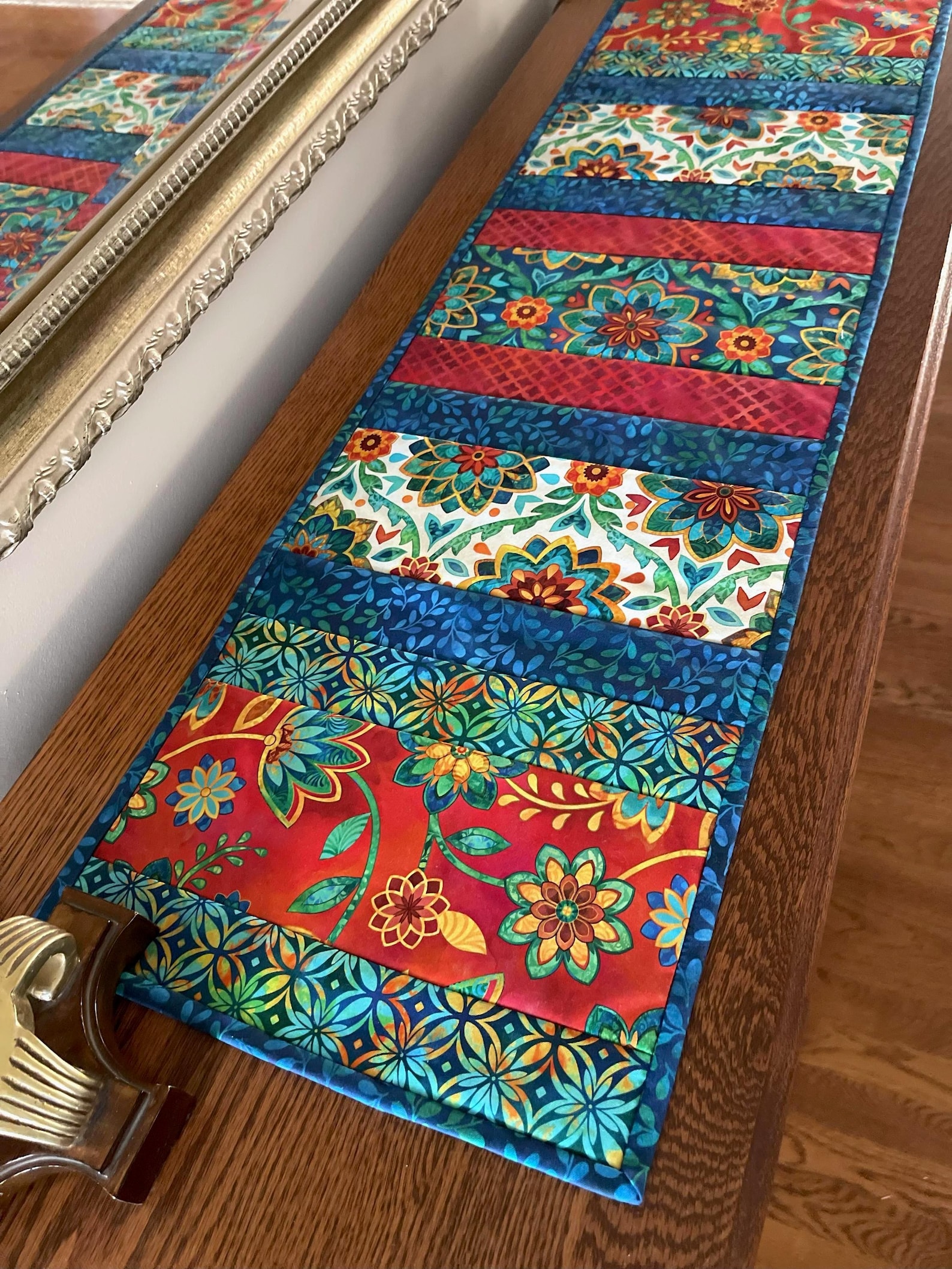 PDF Quilt-as-you-go 12"x42" Easy Quilted Table Runner Pattern Instant ...