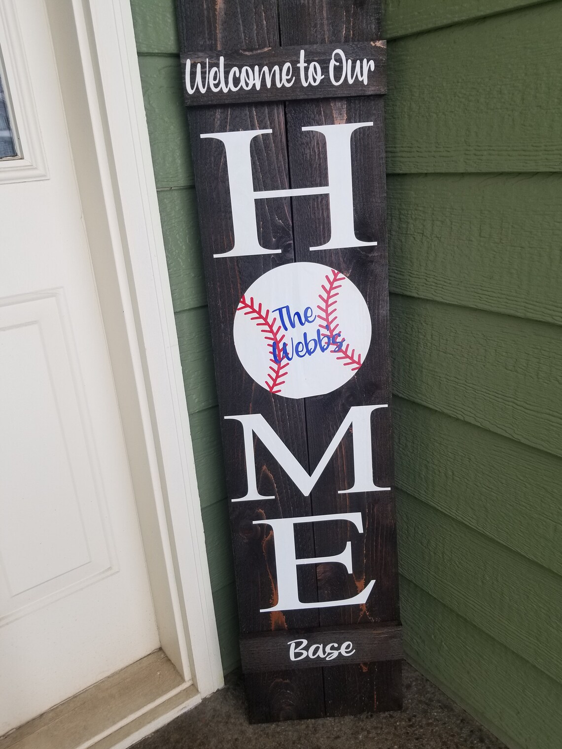 Welcome to Our Home Base Porch Sign I Custom Sign I Baseball | Etsy