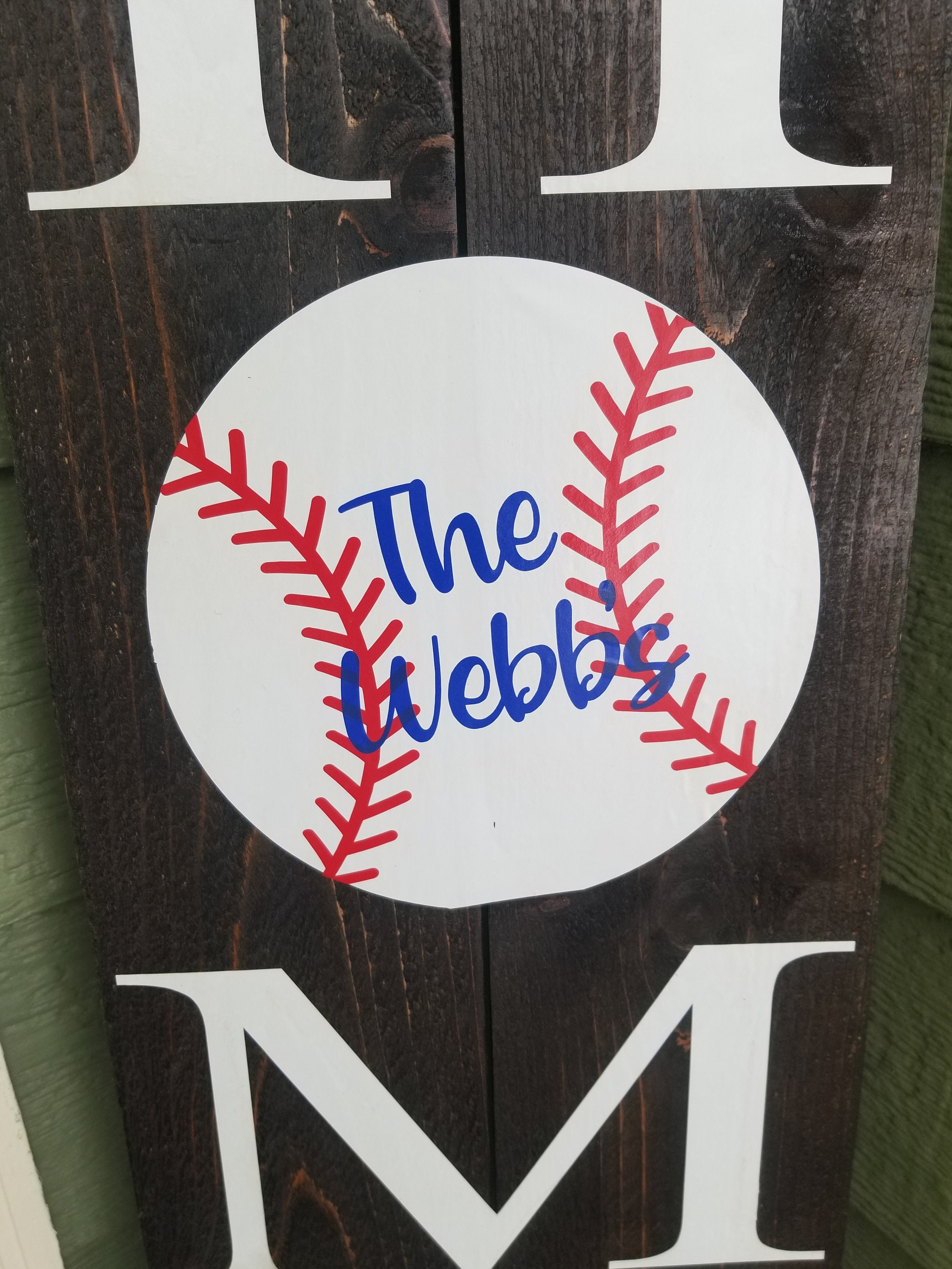 Welcome to Our Home Base Porch Sign I Custom Sign I Baseball | Etsy
