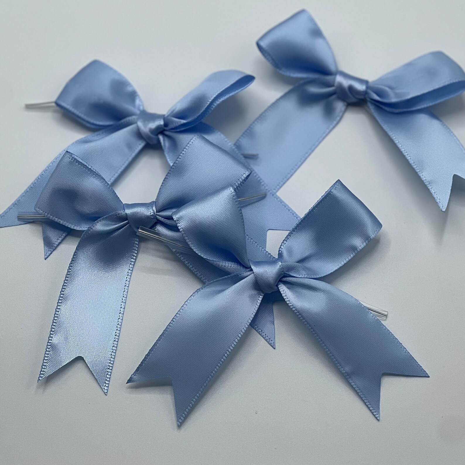 Dusty Blue Satin Bows, Ribbon Bow, Craft Decoration, Handwork DIY Party ...