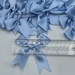 Dusty Blue Satin Bows, Ribbon Bow, Craft Decoration, Handwork DIY Party ...