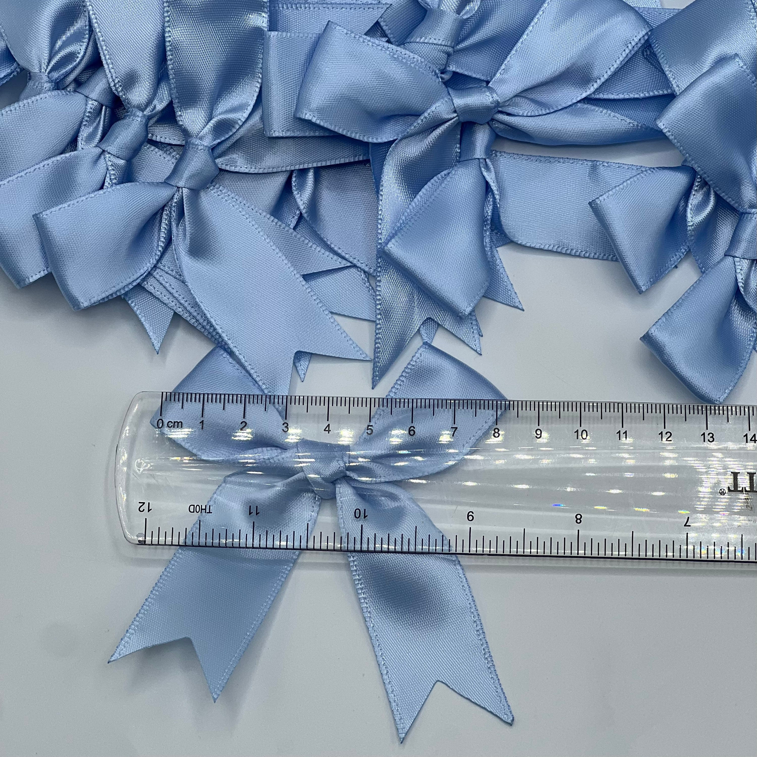 Dusty Blue Satin Bows, Ribbon Bow, Craft Decoration, Handwork DIY Party ...