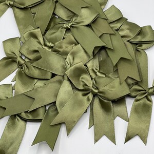 Moss Green Satin Bows, Ribbon Bow, Craft Decoration, Handwork DIY Party ...