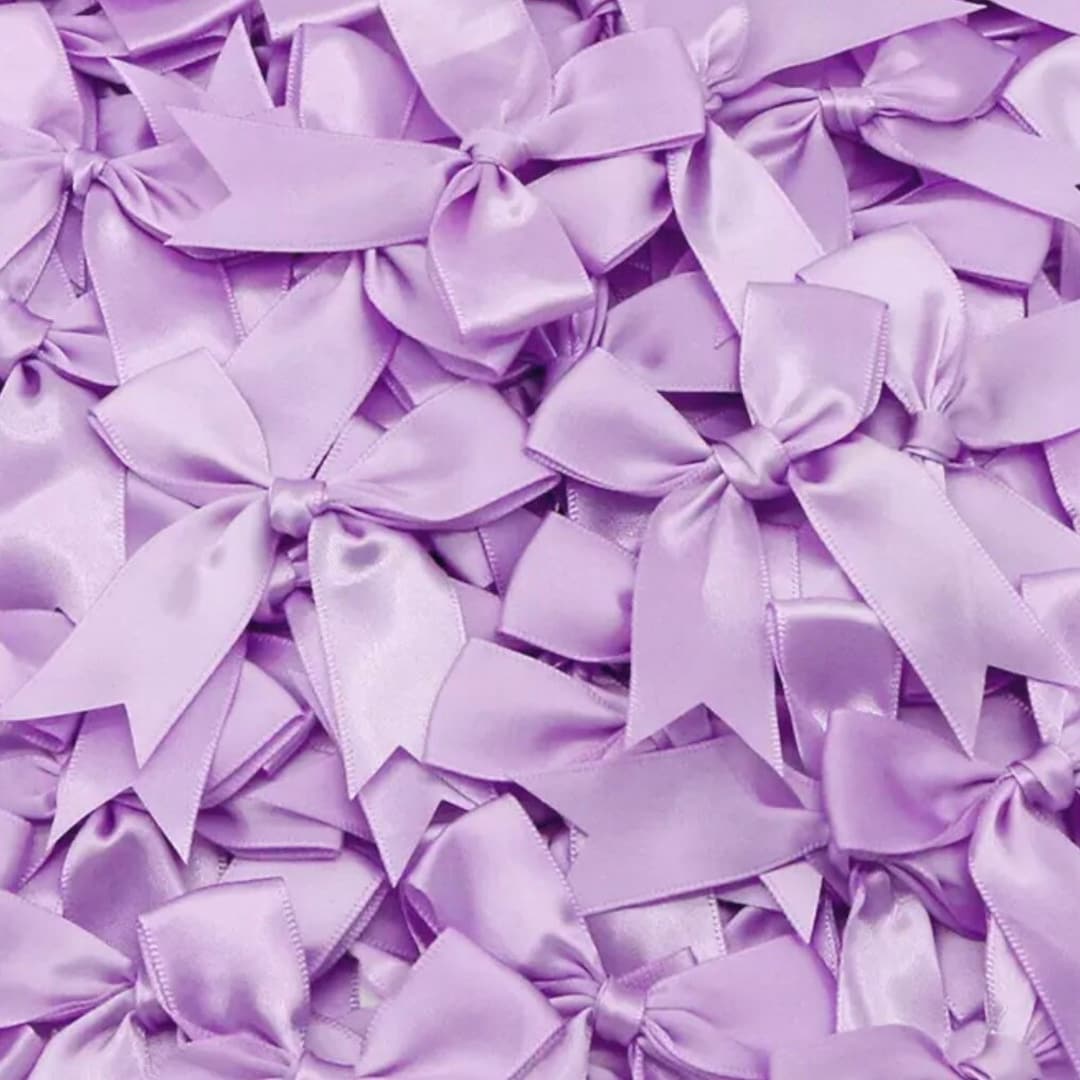 50 Lavender Satin Ribbon Bows, Size Ribbon Bow, Flower Craft Decoration ...