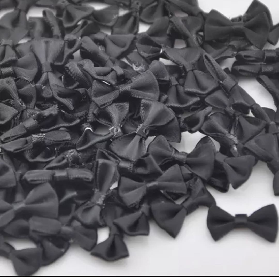 50 Mini Black or Red Satin Ribbon Bows, Mini Size Ribbon Bow, Flower ...
