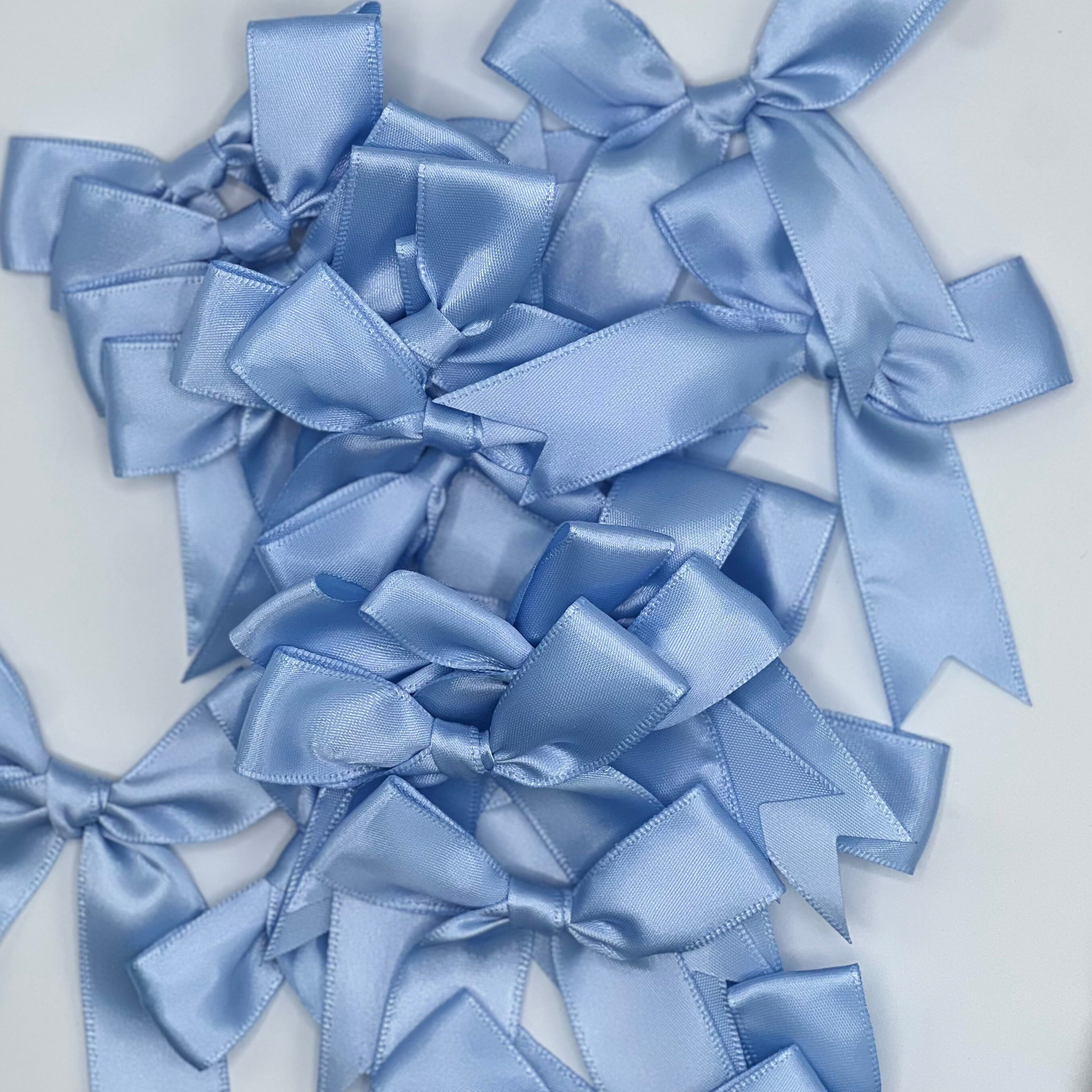Dusty Blue Satin Bows, Ribbon Bow, Craft Decoration, Handwork DIY Party ...