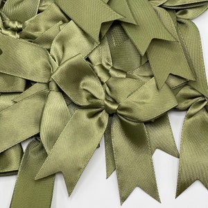 Moss Green Satin Bows, Ribbon Bow, Craft Decoration, Handwork DIY Party ...
