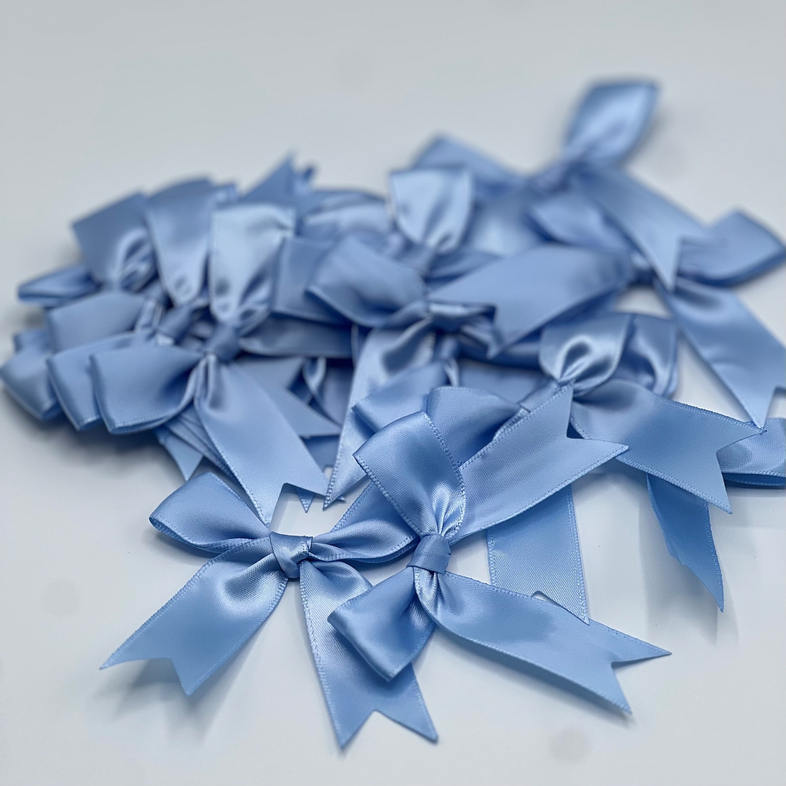 Dusty Blue Satin Bows, Ribbon Bow, Craft Decoration, Handwork DIY Party ...