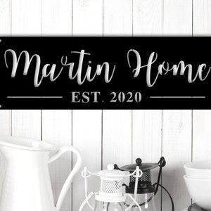 Last Name Metal Sign, Family Name Metal Wall Art, Name Sign Metal ...