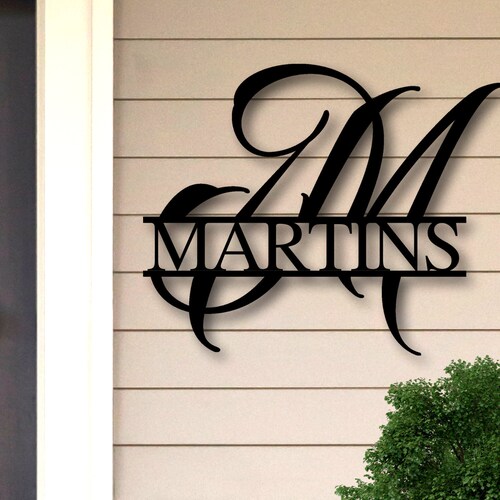 Round Personalized Metal Monogram Sign. Wedding Gift. Family - Etsy