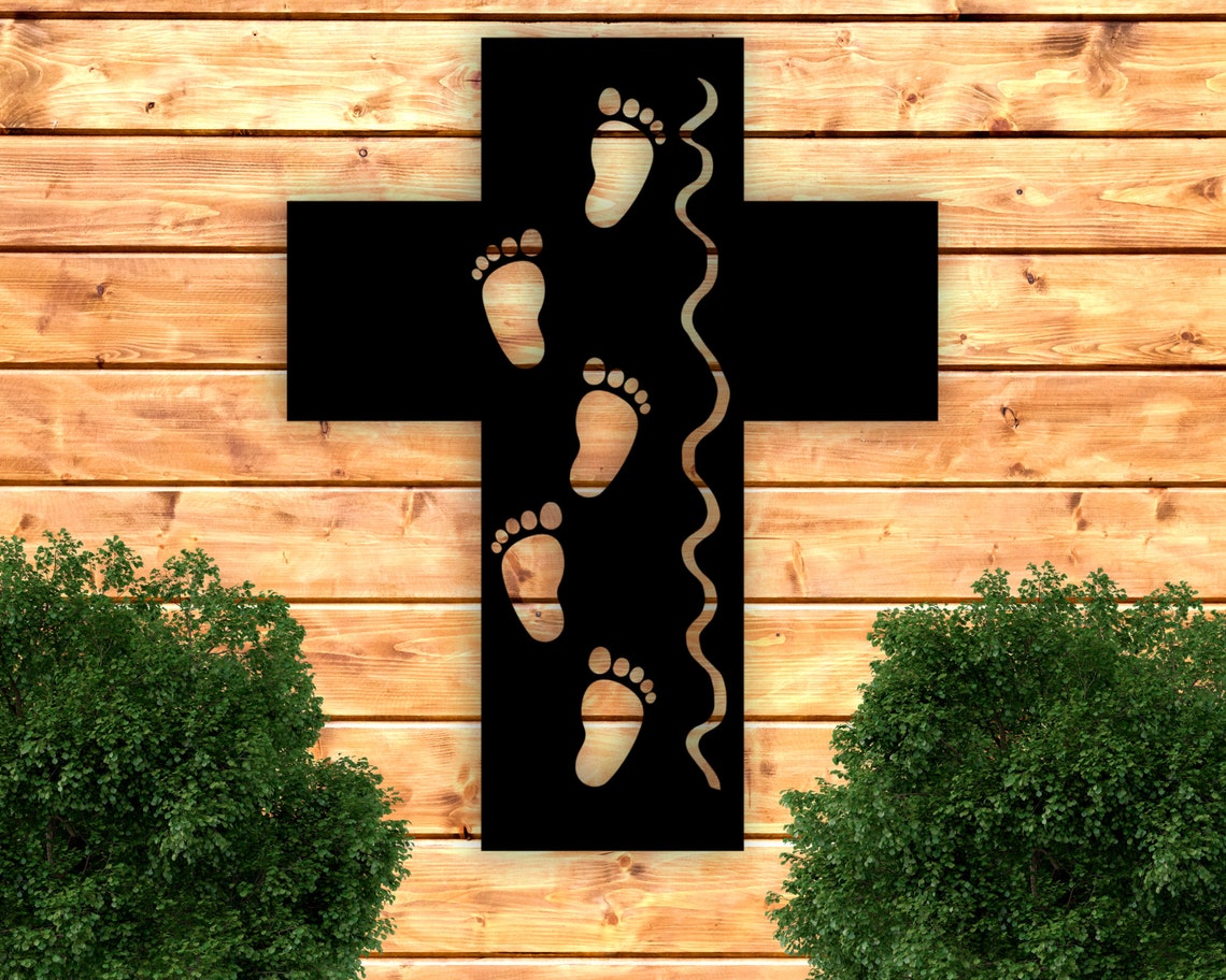 Metal Christian Wall Art Wall Art Christian Signs Footprints - Etsy