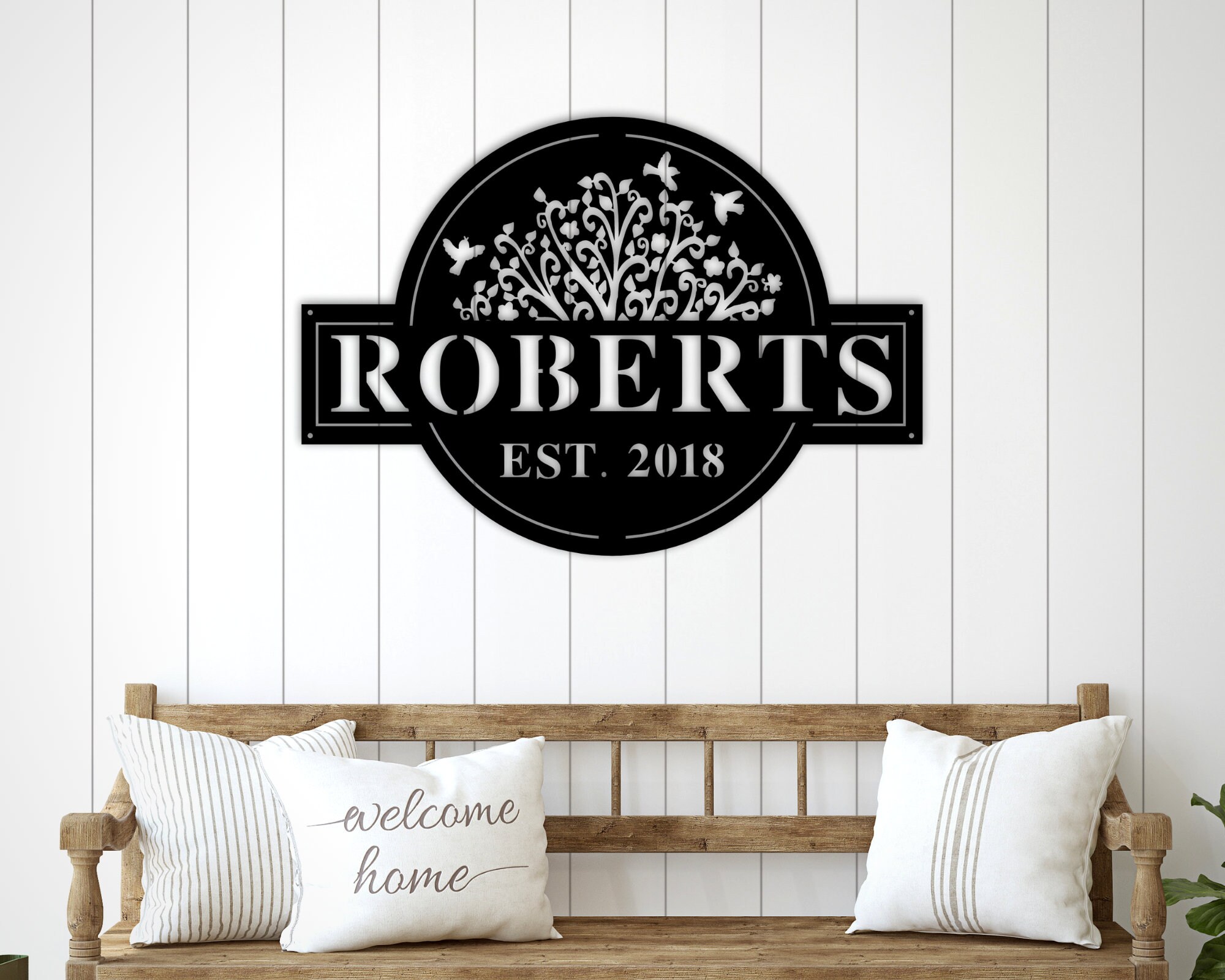 Personalized Tree of Life Metal Sign, Last Name Tree Sign, Family Name ...