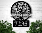 Tree of Life Address Sign Tree of Life Metal Sign Family - Etsy