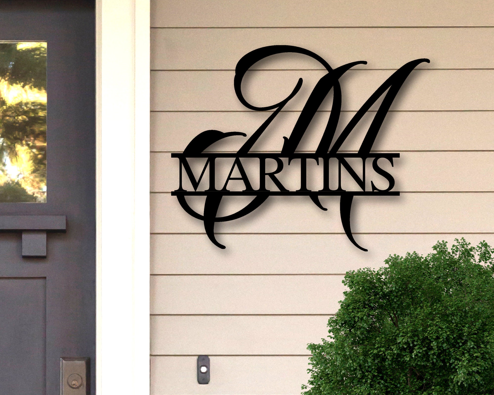 Personalized Name Door Sign Metal Monogram Plaque Metal Wall | Etsy