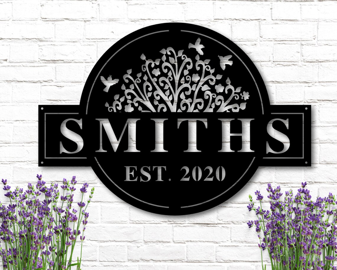 Personalized Tree of Life Metal Sign Last Name Tree Sign - Etsy